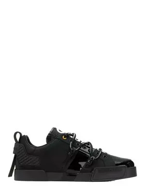 Dolce & Gabbana Portofino Patent Leather Sneakers - Black