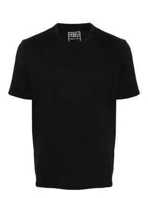 Fedeli Short-sleeve Cotton T-shirt - Black