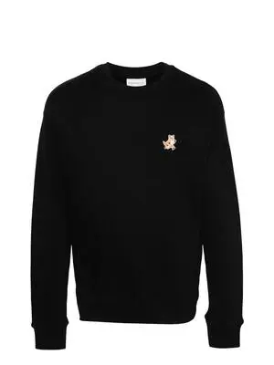 Maison Kitsuné Fox-motif Cotton Sweatshirt - Black