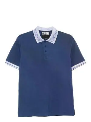 Versace Logo-collar Polo Shirt - Blue