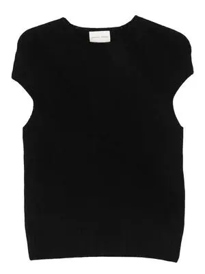 Loulou De Saison Nereus Knitted Cashmere Top - Black