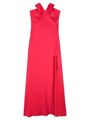 GENNY Strapless Satin Gown - Red