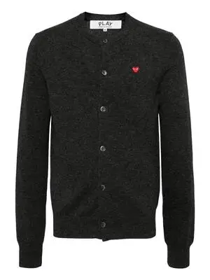 Play Comme Des Garcon Wool Cardigan - Grey