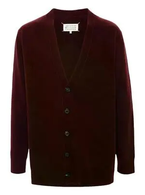 MAISON MARGIELA Washed Wool Cardigan - Red