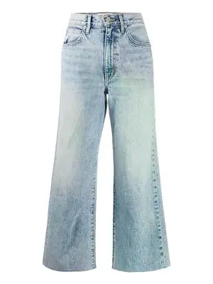 SLVRLAKE SLVRLAKE Mid-Rise Cropped Wide Leg Jeans