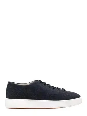 Santoni Logo-patch Lace-up Sneakers - Blue