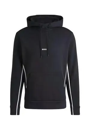 BOSS Tape-embellished Hoodie - Blue