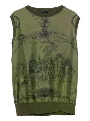 Fabiana Filippi Graphic-print Sleeveless Vest - Green