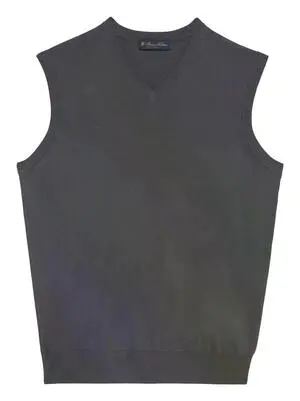Brooks Brothers Cotton Knit Vest Grey