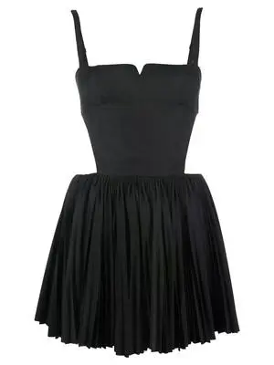 SHUSHU/TONG Open-back Pleated Minidress - Black