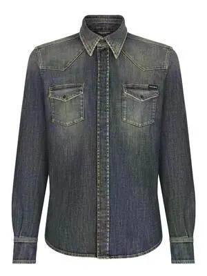 Dolce & Gabbana Button-up Denim Shirt Grey