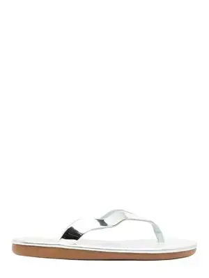 ANCIENT GREEK SANDALS Laconia Leather Sandals Silver
