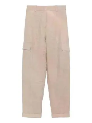 Eleventy Linen Cargo Trousers - Neutrals