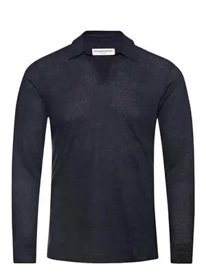 Orlebar Brown Felix Long-sleeve Polo Shirt - Blue
