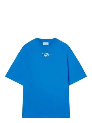 Off-White Arrow Bandana-embroidered Cotton T-shirt - Blue