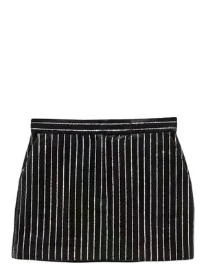 Alex Perry Crystal-embellished Velvet Mini Skirt - Black