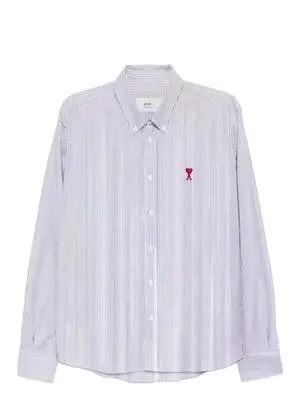 AMI Paris AMI Paris Monogram Striped Shirt Black
