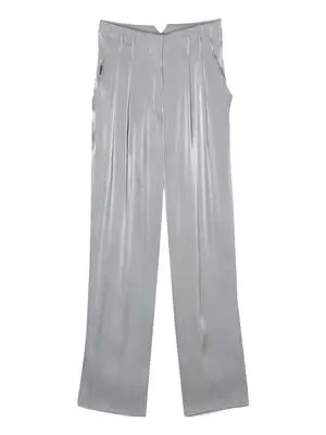 GENNY Straight-leg Lamé Trousers - Grey