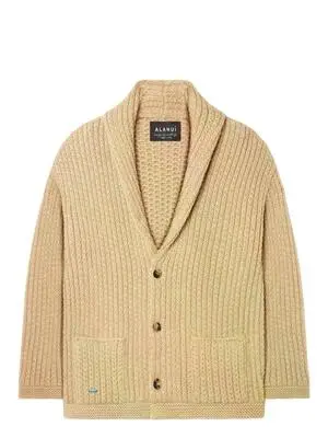 Alanui Button-front Cardigan With Patch Pockets And Shawl Lapels - Neutrals