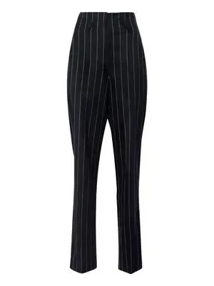 IRO PARIS Horacia Pinstriped Tapered-leg Trousers - Blue