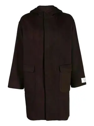 Études Studio Temple Logo-patch Hooded Coat - Brown