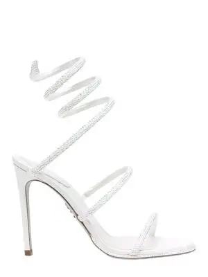 Rene Caovilla René Caovilla Crystal-Embellished Leather Sandals Neutrals