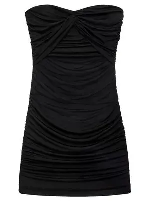 ANINE BING Ravine Ruched Mini Dress - Black