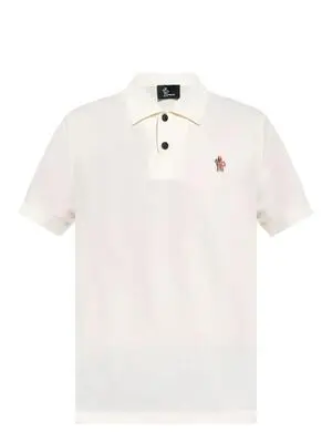 Moncler Logo-patch Polo Shirt Neutrals