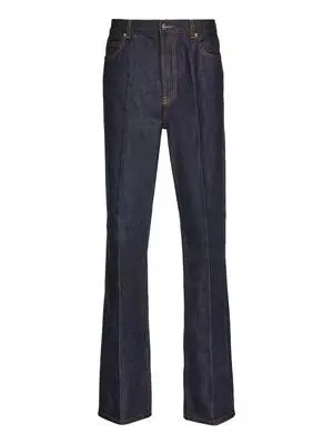 FERRAGAMO Logo-appliqué Straight-leg Jeans - Blue