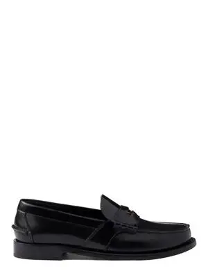 Prada Brushed-leather Loafers - Black