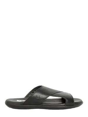 AMIR SLAMA Faux-leather Slides - Black