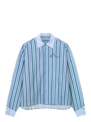 ROUGH. Striped Button-up Shirt - Blue