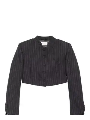 RACIL Mathilda Cropped Pinstripe Jacket - Grey
