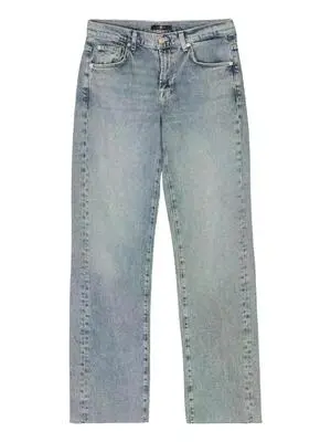 7 For All Mankind Tess High-rise Straight-leg Jeans - Blue