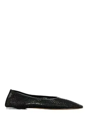 Dear Frances Balla Crystal Ballerina Shoes - Black