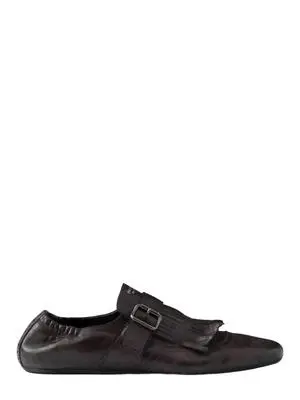 Prada Shuffle Fringed Monk Shoes - Brown