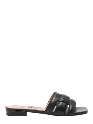 BIBI LOU Holly Cut-out Leather Flats - Black