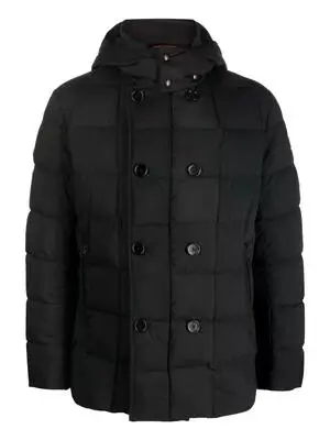 FAY Detachable-hood Zipped Padded Jacket - Black
