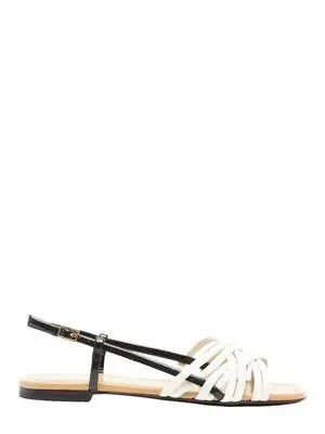 Tory Burch Leather Slingback Sandals - Neutrals