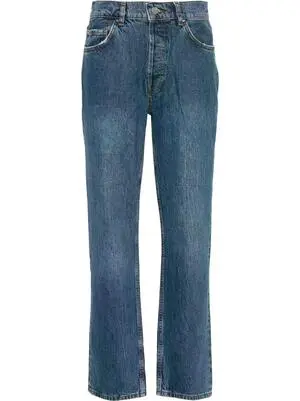 ANINE BING Logo-patch Boyfriend Jeans - Blue
