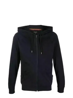Paul Smith Cotton Zip-up Hoodie With Rainbow Motif - Blue