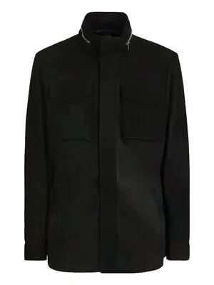 GIUSEPPE ZANOTTI Sylhas Suede Hooded Jacket - Black