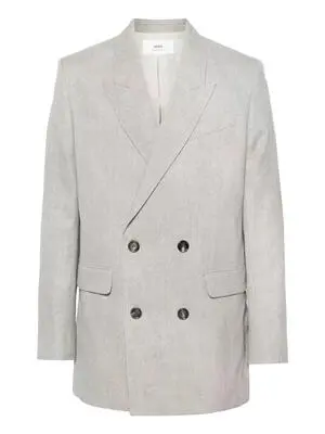 AMI Paris Double-breasted Blazer - Grey