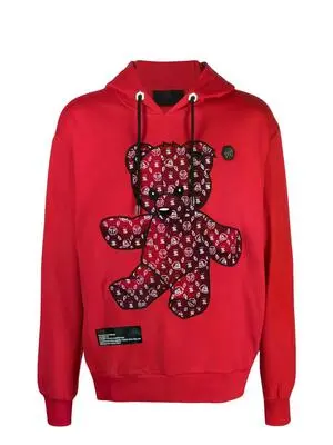Philipp Plein Teddy Bear Long-sleeve Hoodie - Red