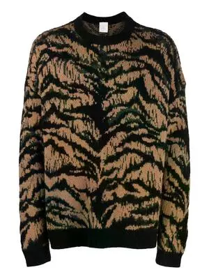 Roberto Cavalli Tiger-print Virgin Wool Sweatshirt - Orange
