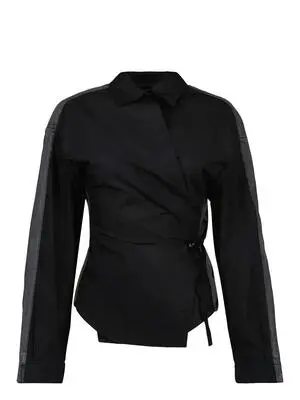 DIESEL® Cotton Wrap Shirt - Black