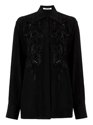 Roberto Cavalli Embellished Viscose Shirt - Black