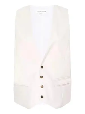 Victoria Beckham V-neck Buttoned Waistcoat - Neutrals