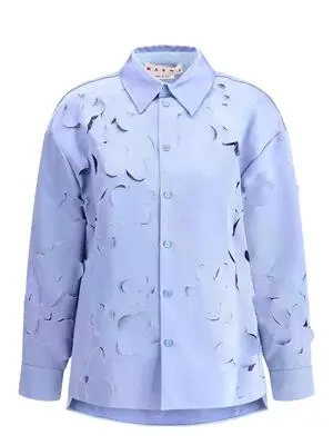Marni Cut-out Flower Shirt - Blue