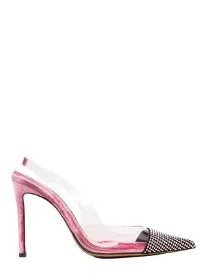 Alexandre Vauthier Rhinestone-embellished Slingback Pumps - Pink